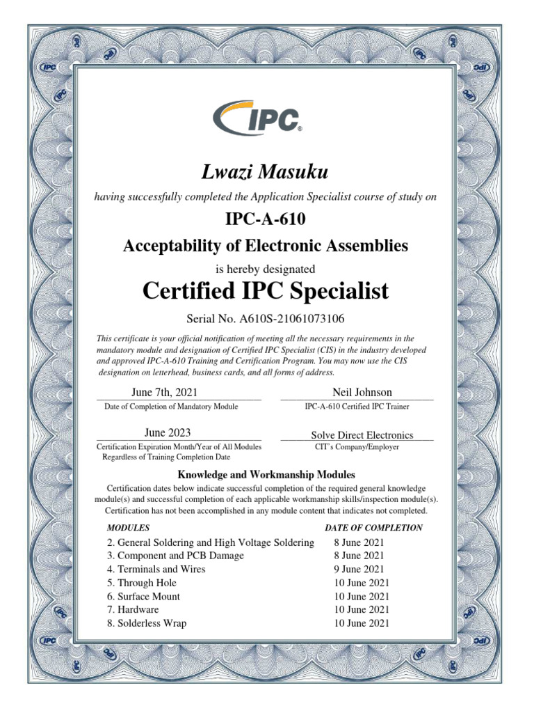 Certificates | PDF | Soldering | Printed Circuit Board