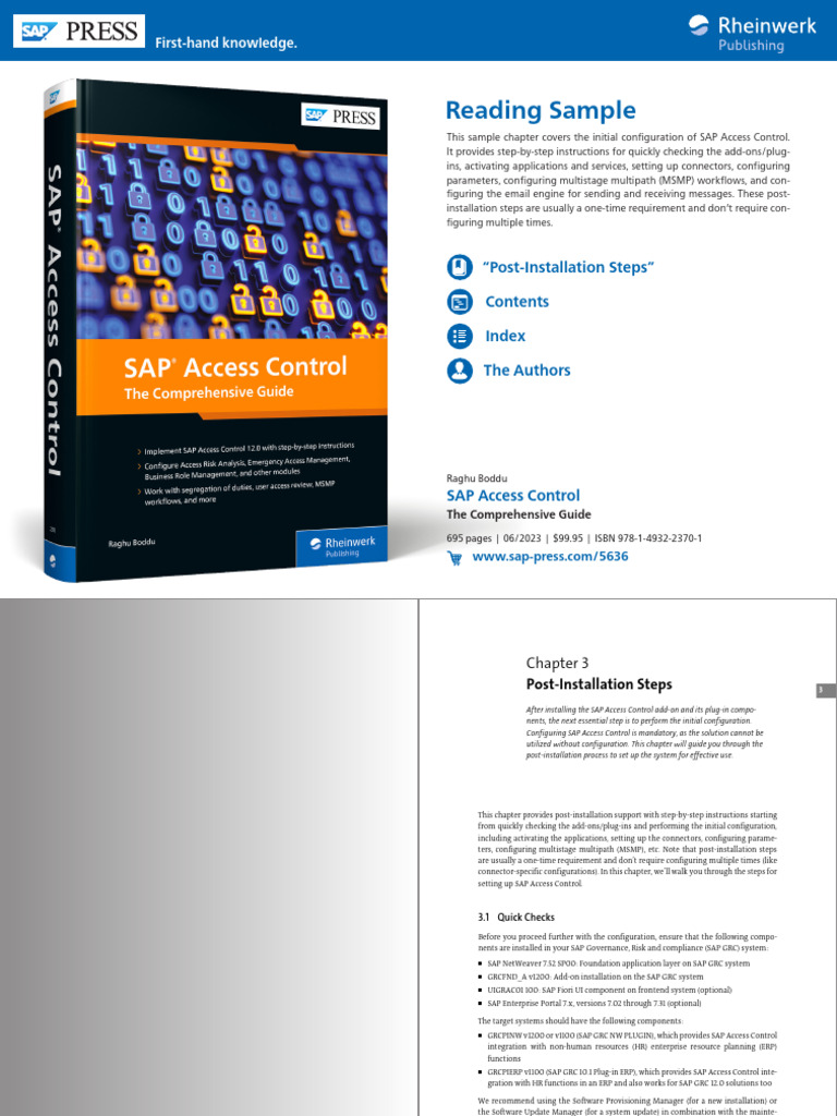 Reading Sample Sap Press Sap Access Control | PDF | World Wide Web | Internet & Web