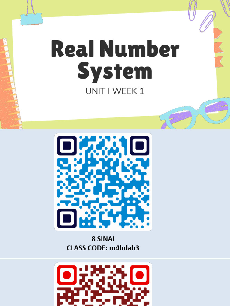 Math 8 Week 1 Real Number System - Identification of The Classification ...