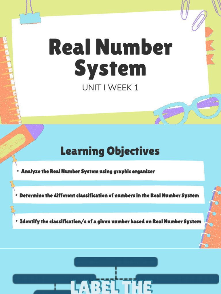 Math 8 Week 1 Real Number System - Identification of The Classification ...