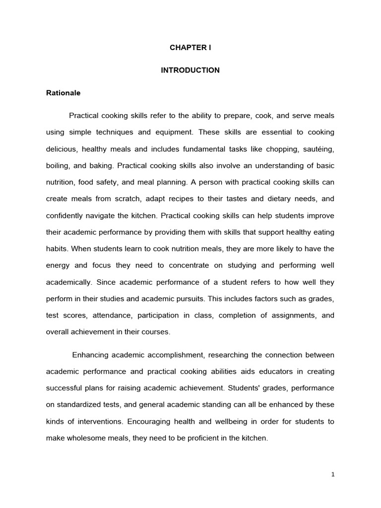The Relationship Between Practical Cooking Skills | PDF | Self Efficacy ...