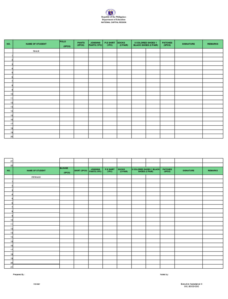 Shoes-And-Uniform-Template 2 | PDF