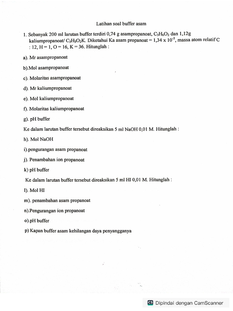 Latihan Soal Buffer Asam | PDF