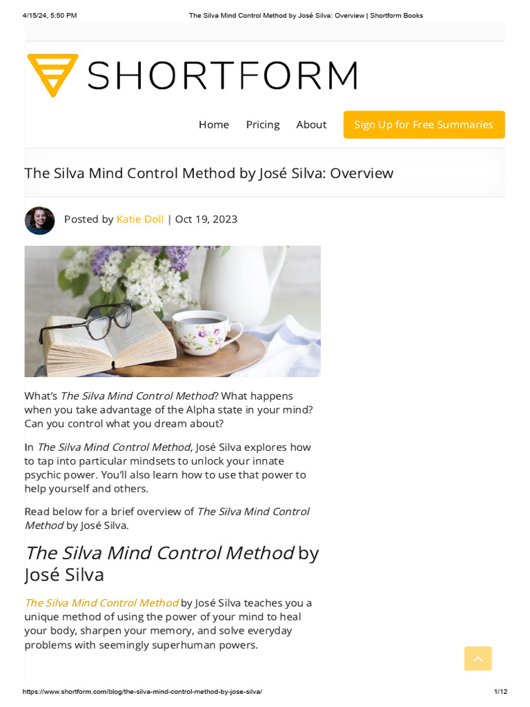 JOSE DSILVA-The Silva Mind Control Method by José Silva - Overview ...