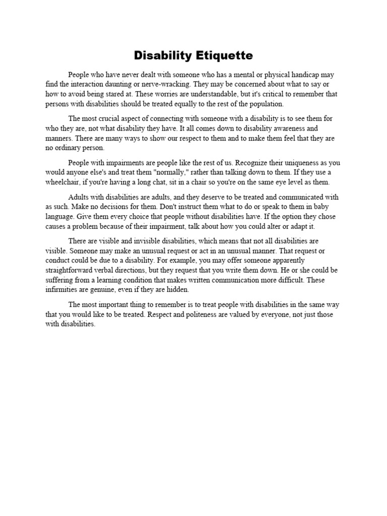 Disability Etiquette Pdf