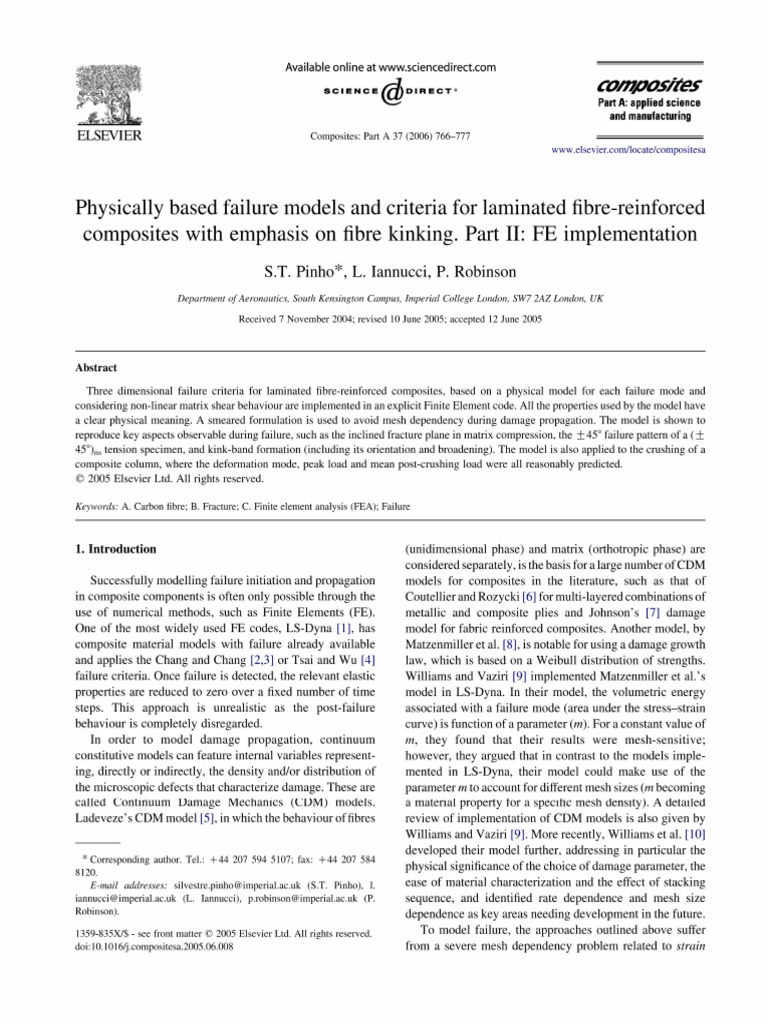 Physically Based Failure Models and Criteria for Laminated Fibre-reinforced-2 | PDF
