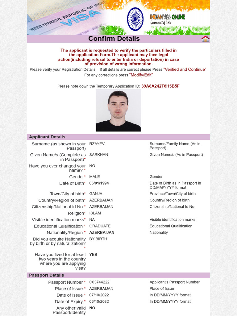Online Indian Visa Form | PDF | Travel Visa | Identity Document Online Indian Visa Form | PDF | Travel Visa | Identity Document