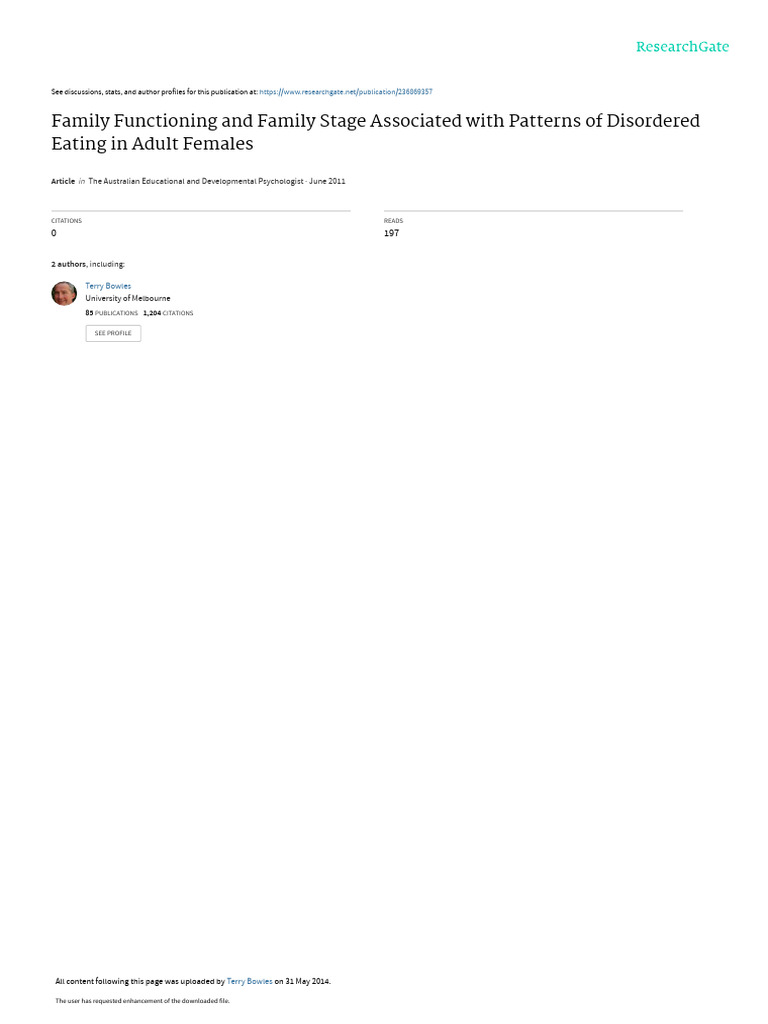 Family Dynamics & Eating Disorders | PDF | Eating Disorder | Mental ...