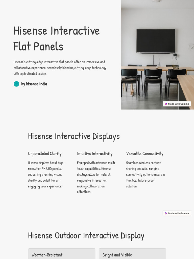 Hisense India Interactive Display - Interactive Panel | PDF ...