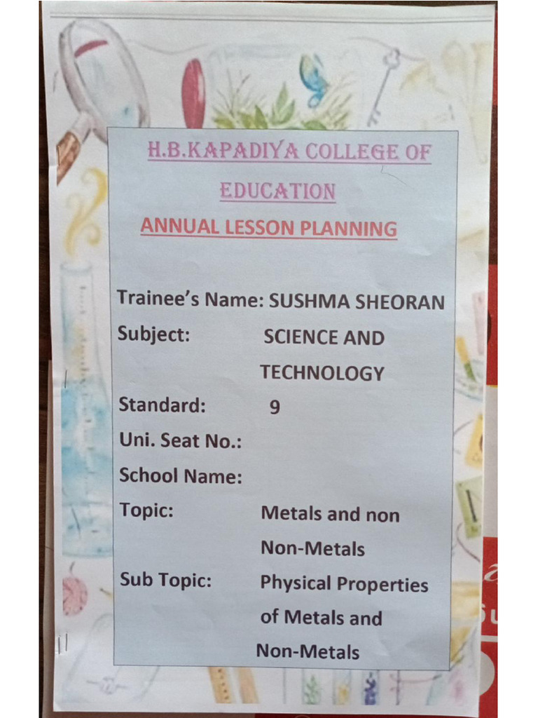 Science Annual Lesson Plan | PDF