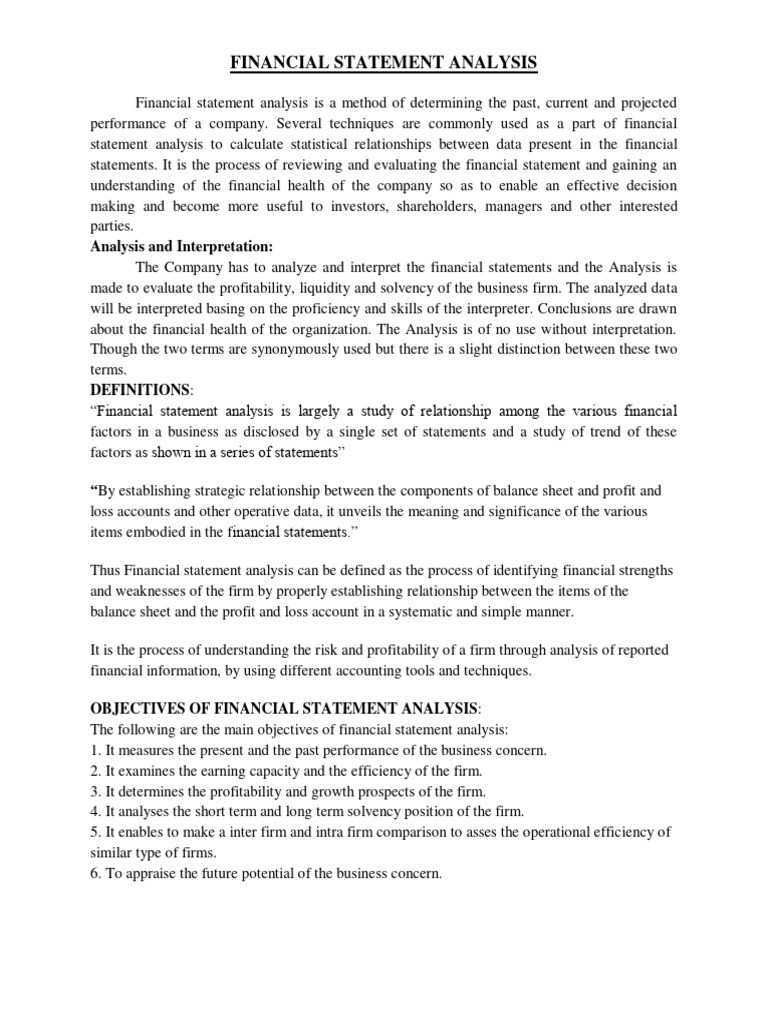 Financial Statement Analysis Guide | PDF | Dividend | Revenue