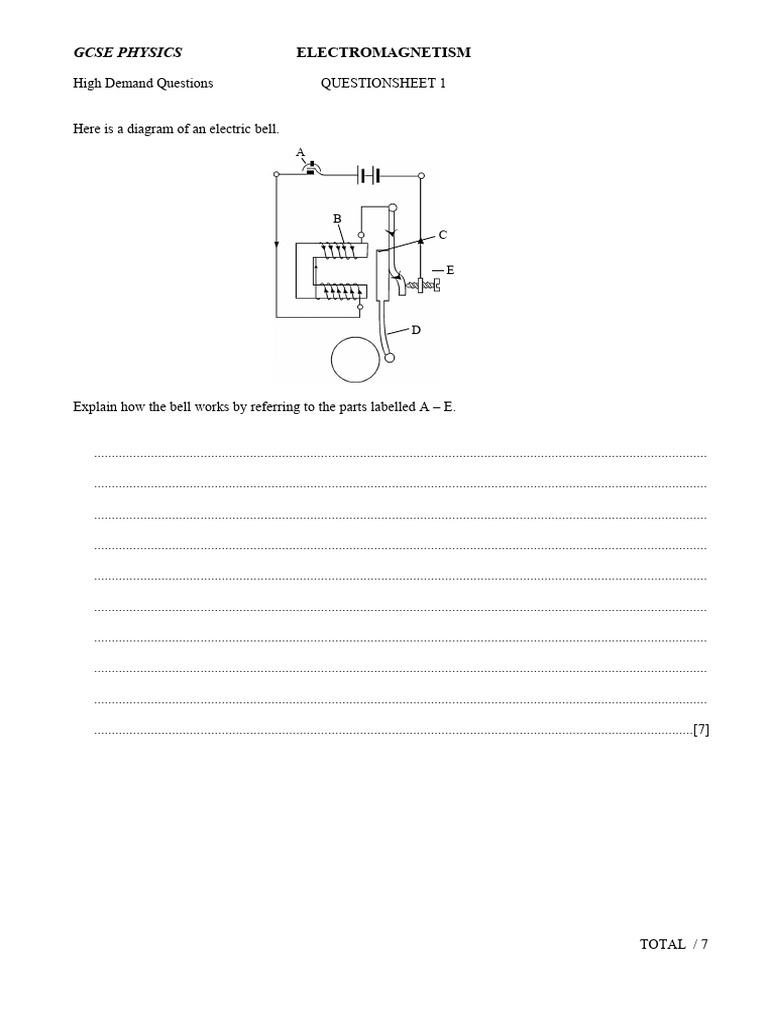 Extra Ques Electromagnetism | PDF | Electric Motor | Alternating Current