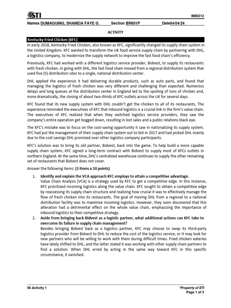 06 Activity 1 - ARG | PDF | Logistics | Economies