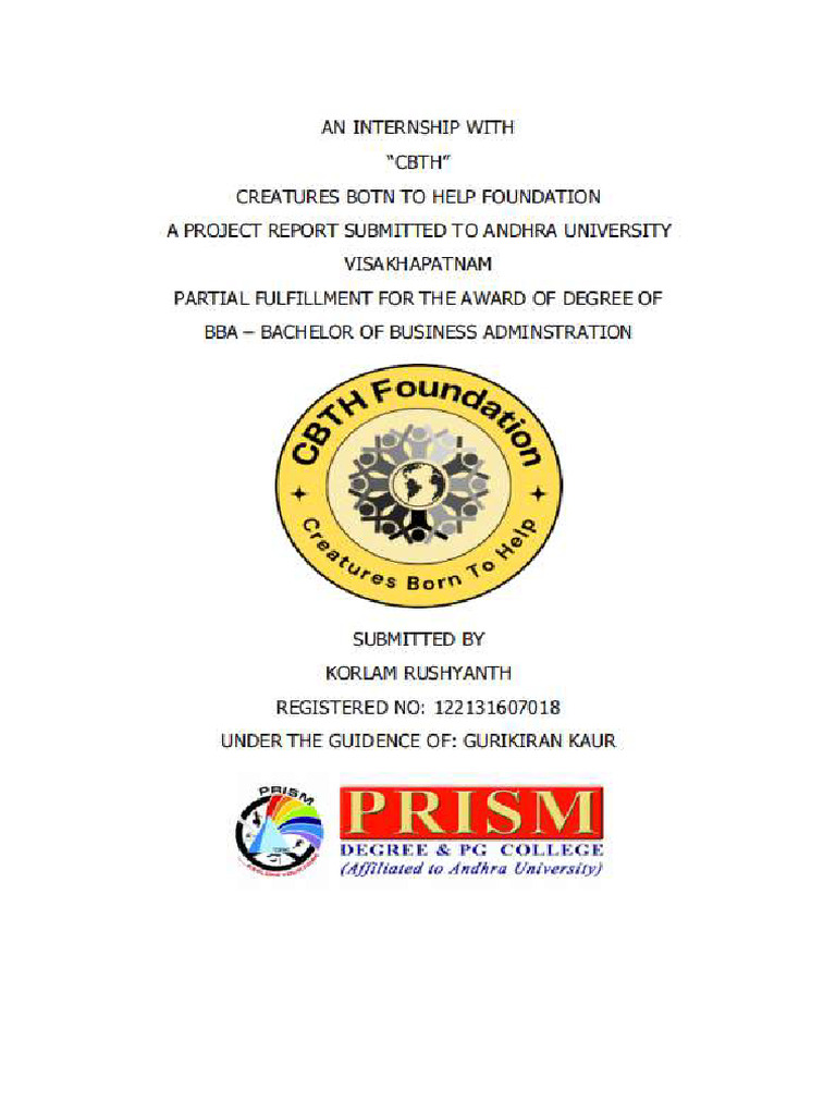 Rushi Internship Report | PDF | Non Governmental Organization | Social Psychology