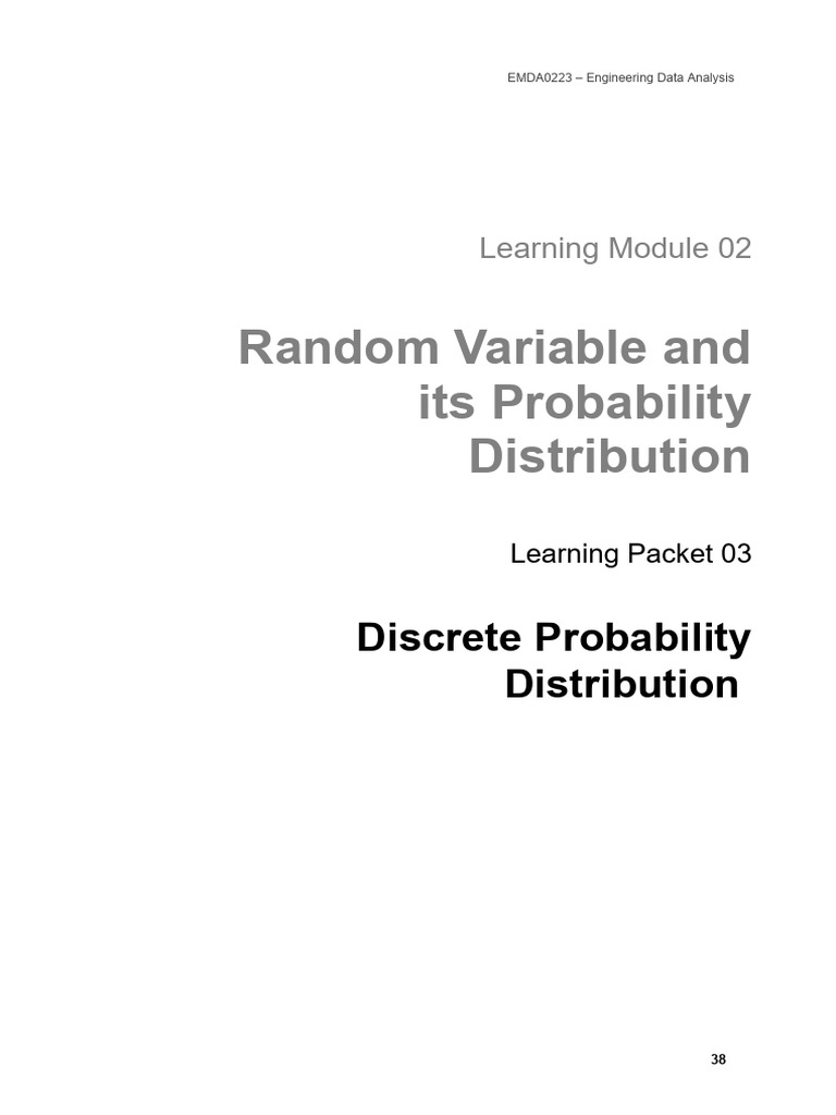 BSCE EMDA0223 LM2.3 Discrete Probability Distribution | PDF | Probability Distribution | Random ...