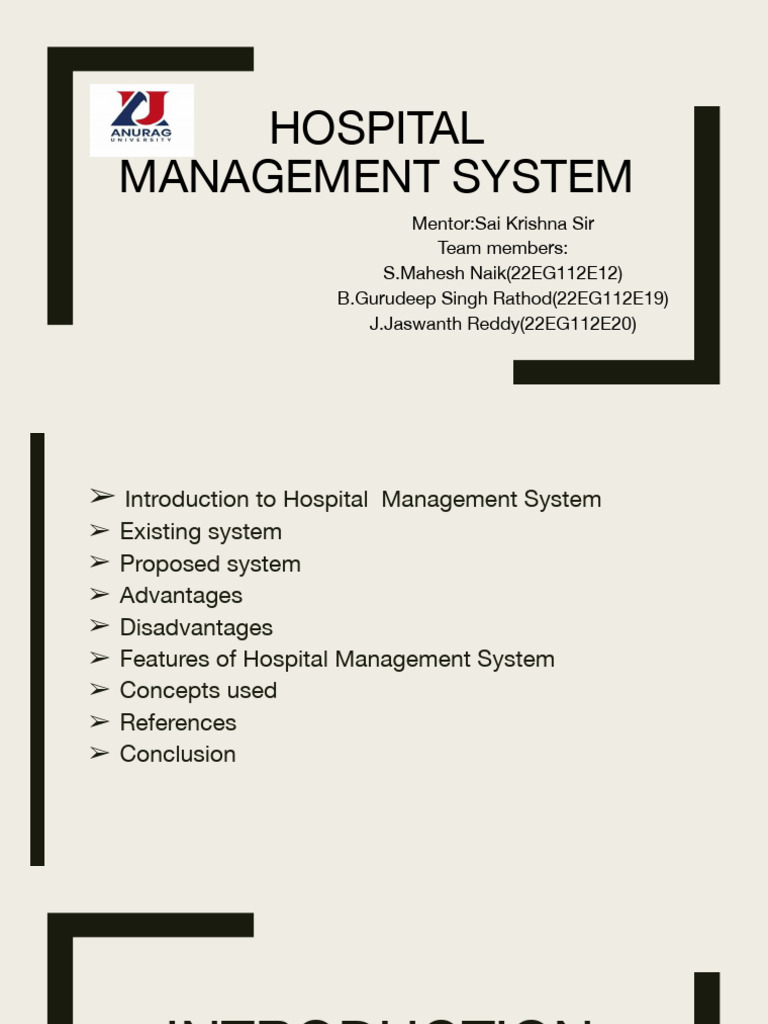 Hospital Management System | PDF | Health Care | Hospital