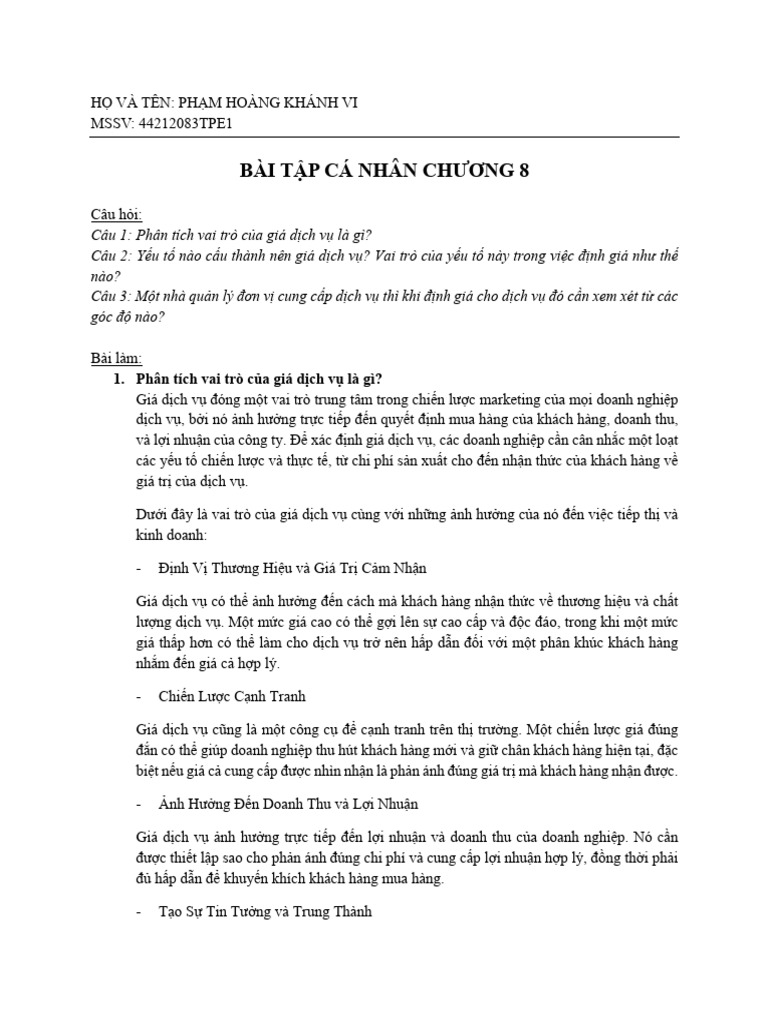 Bai Tap Ca Nhan Chuong 8 | PDF