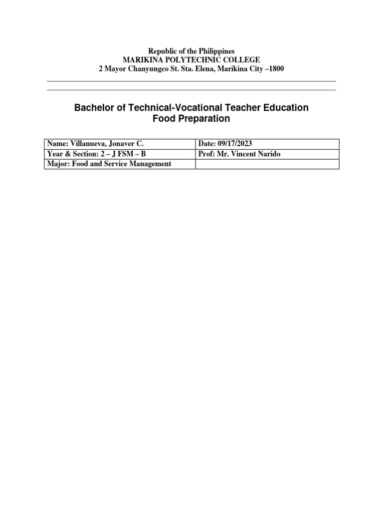 Task Sheet 5 Fish and Shellfish - Villanueva - Jonaver - C - Btvted - 2 ...