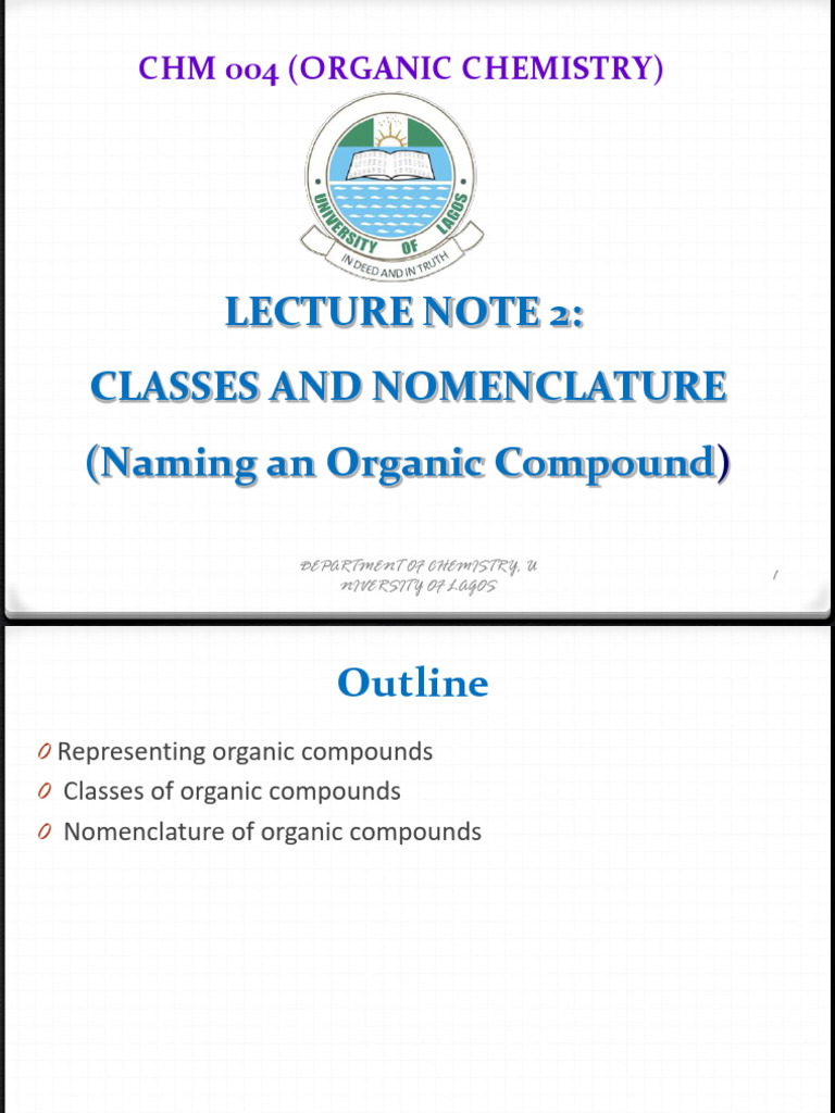 Classes and Nomenclature of Organic Compounds | PDF | Functional Group ...