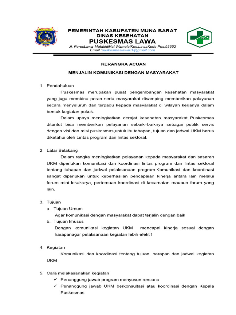 Komunikasi Efektif Puskesmas Lawa | PDF