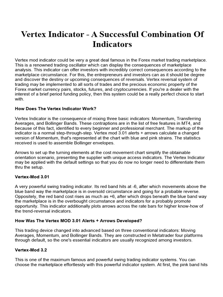 Vertex Indicator: Trading Insights and Use | PDF | Foreign Exchange ...