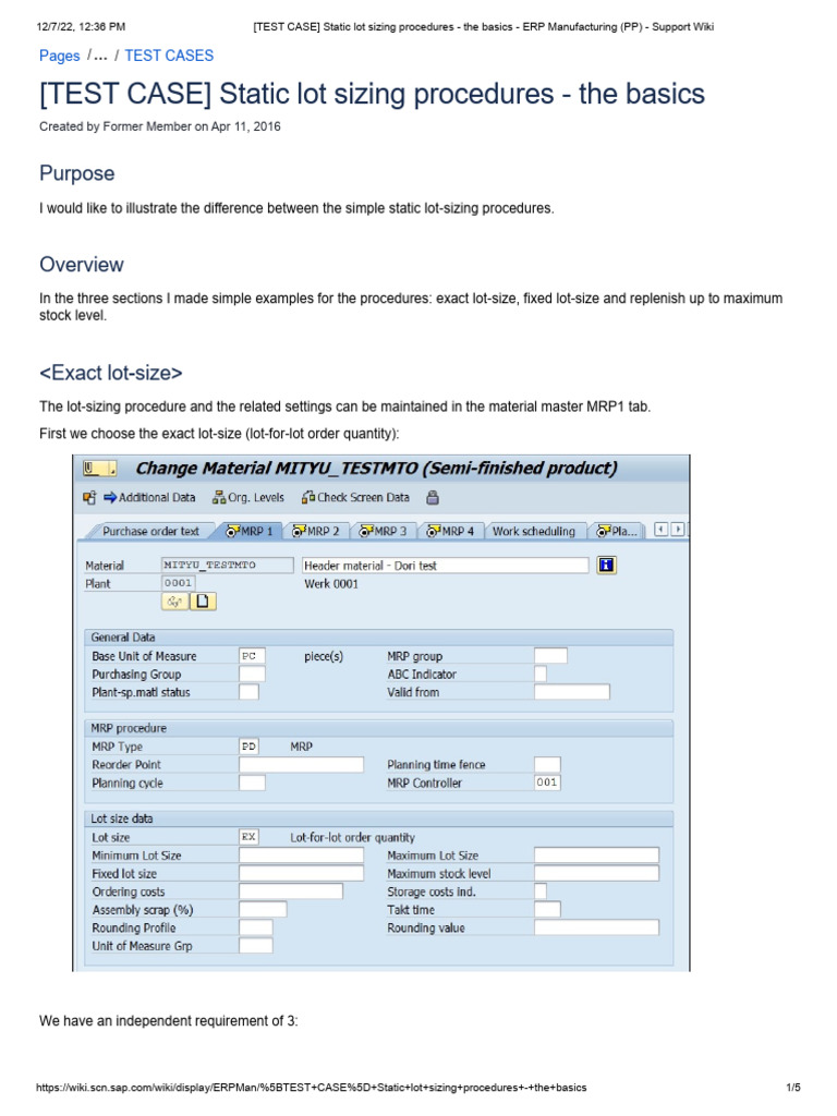 PP - Static lot sizing procedures | PDF | Wiki