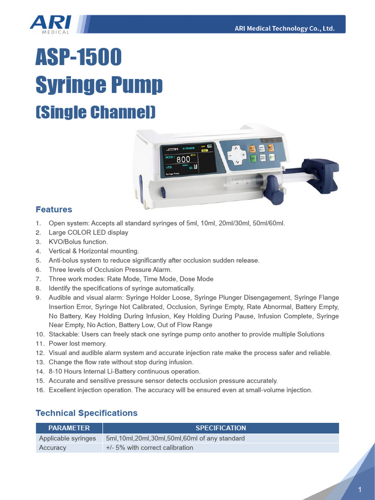 Syringe Pump for Medical Professionals | PDF | Syringe | Intravenous ...