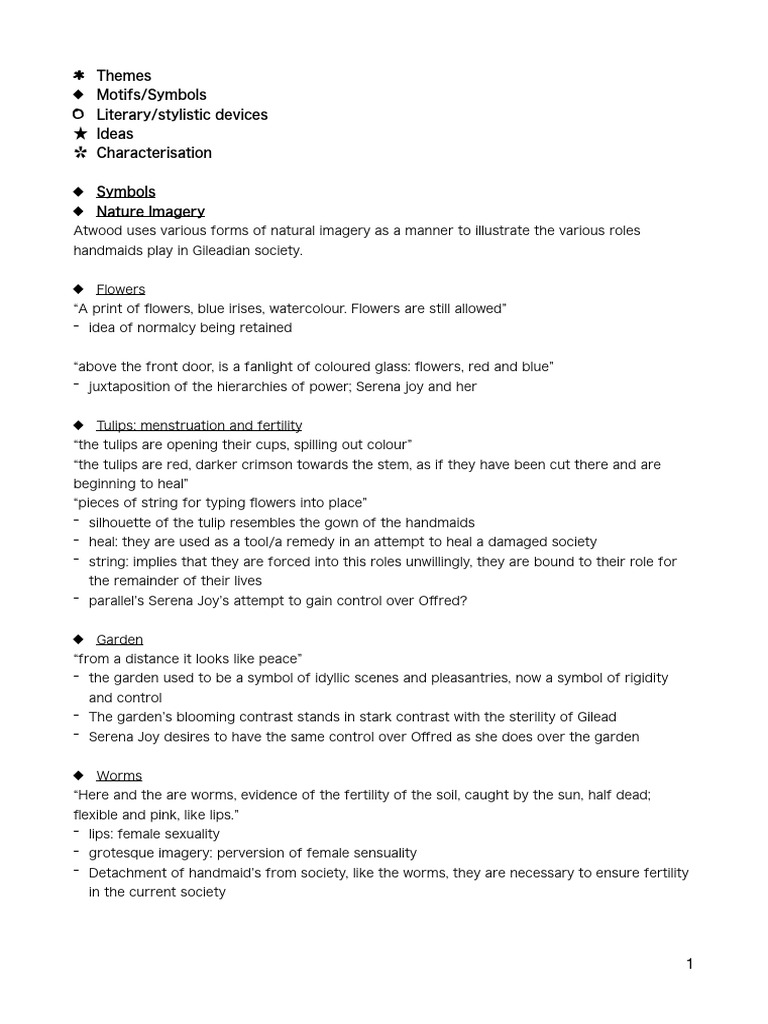The Handmaids Tales Notes | PDF