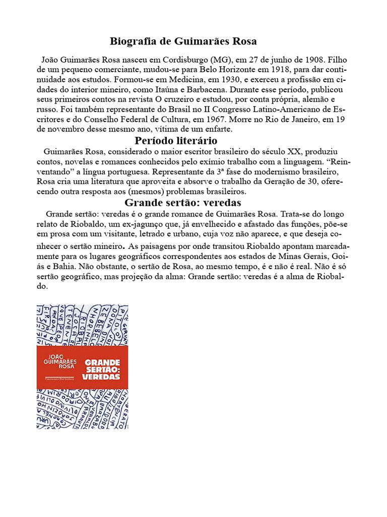 Biografia de Guimarães Rosa | PDF | Clássicos