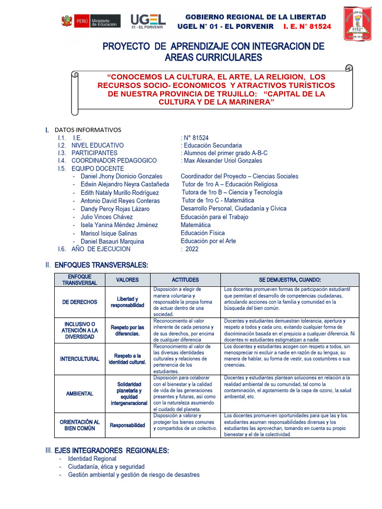 PLAN DE RECORRIDO GUIADO DE APRENDIZAJE SIGNIFICATIVO 2022-Dionicio | PDF | Aprendizaje ...