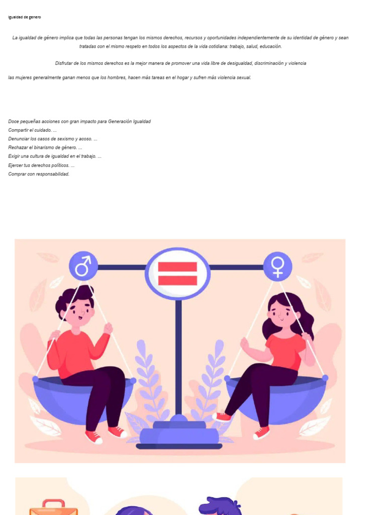 Promoviendo la Igualdad de Género | PDF
