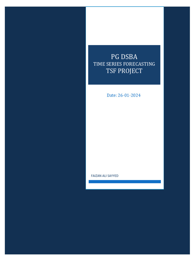 Tsf Project Faizanalisayyed 26012024 Pdf Autoregressive Integrated