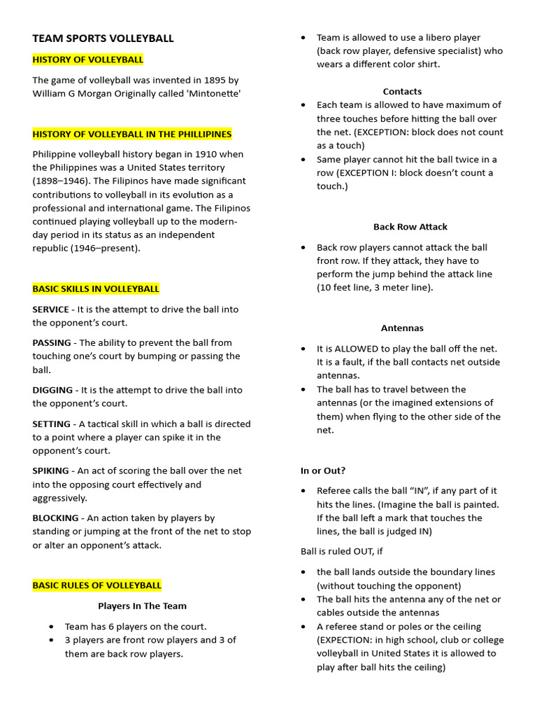 Pe Volleyball | PDF | Volleyball | Ball Games