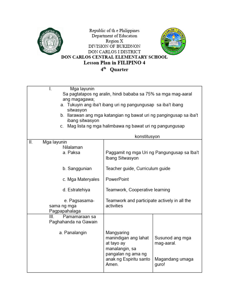 April 11 DLP Fil-4 | PDF