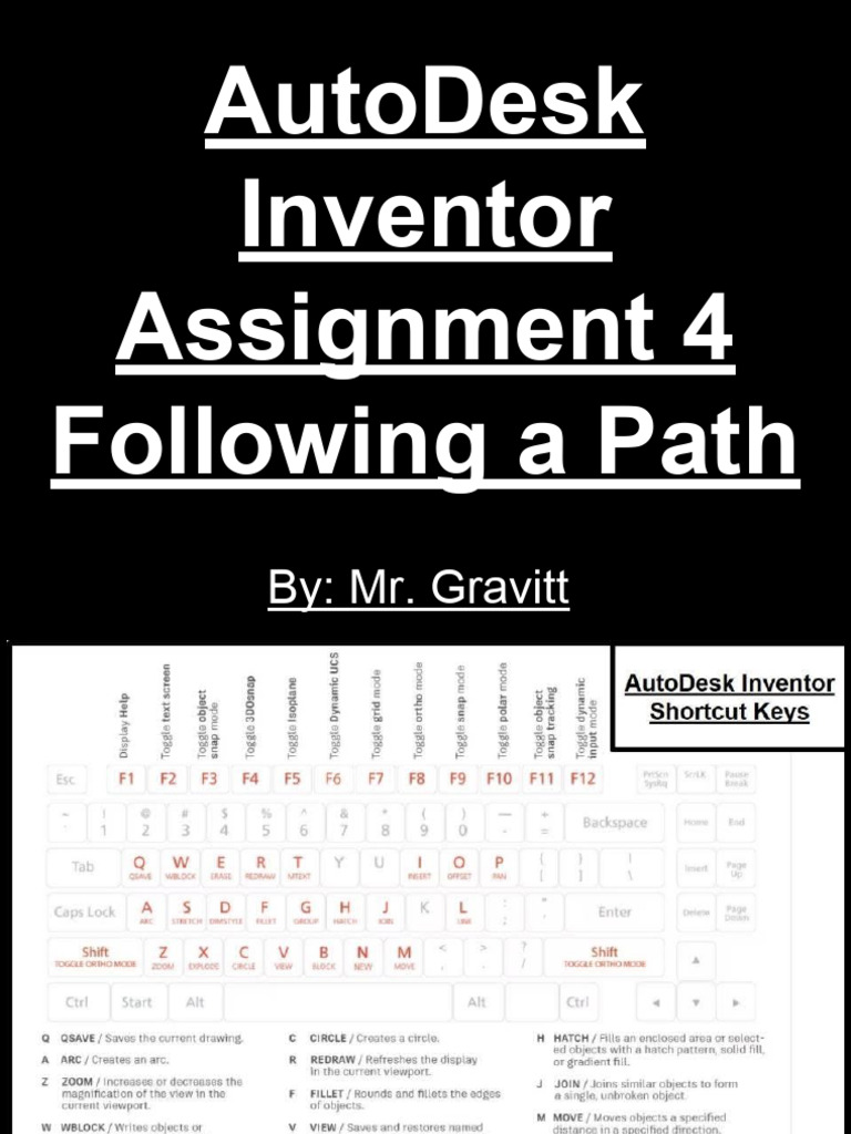 Autodesk Inventor Assignment 4 Following A Path: By: Mr. Gravitt | PDF | Software | Computing