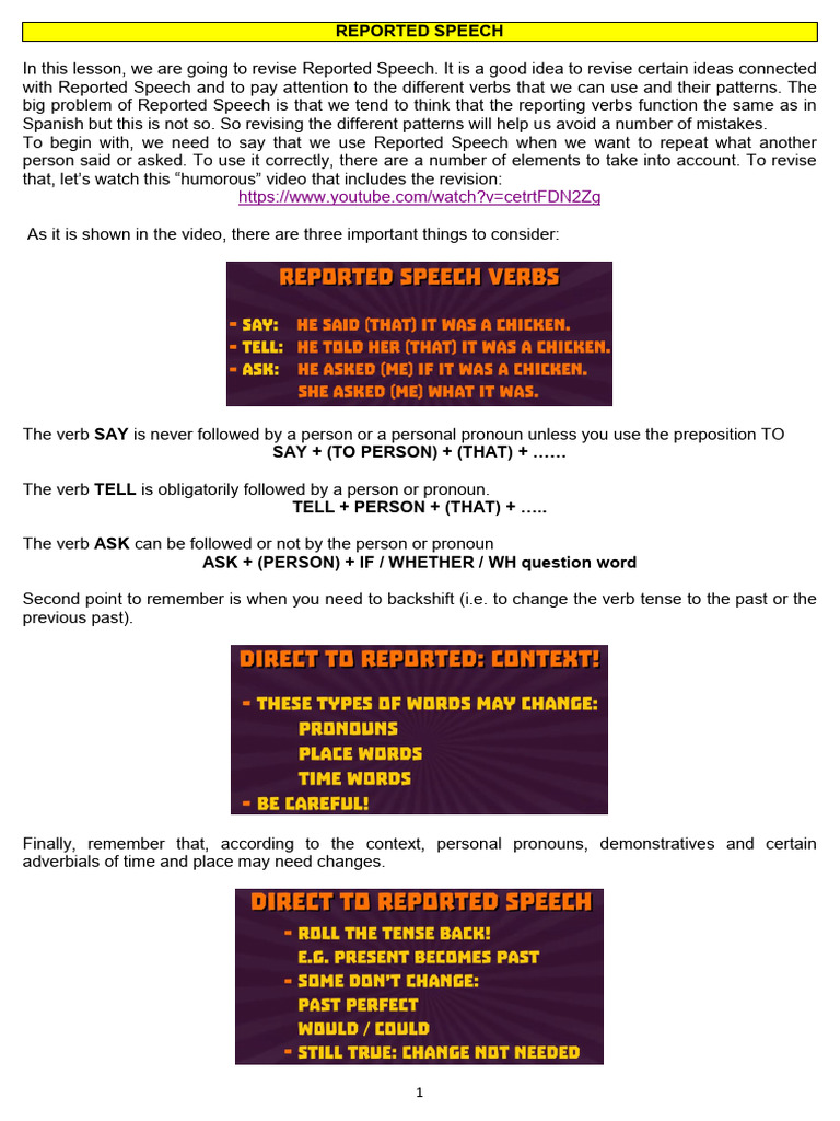 Reported_Speech | PDF | Question | Clause