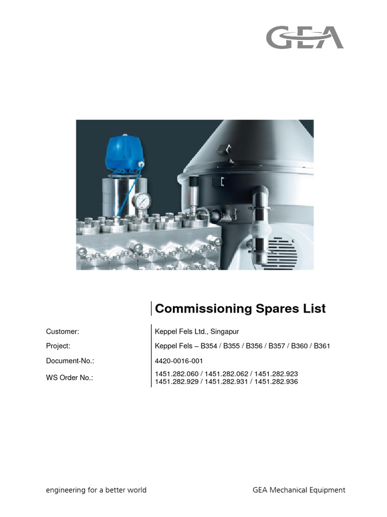 Diesel Oil Purifier Gea | PDF | Reliability Engineering | Customer