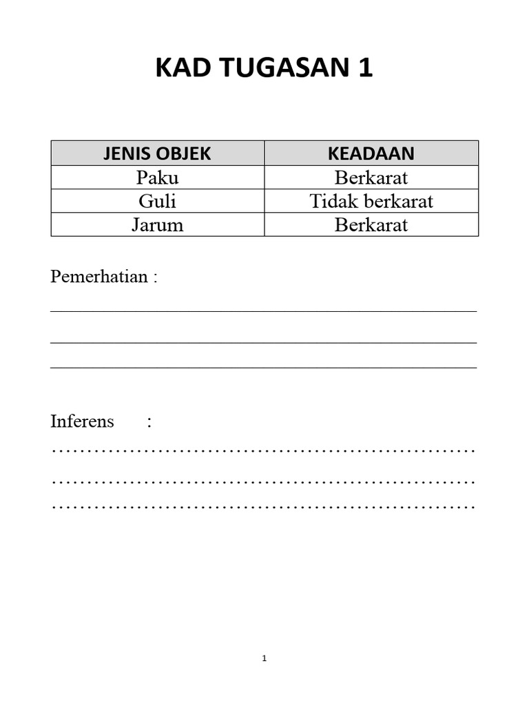 KPS Pemerhatian & Inferens | PDF