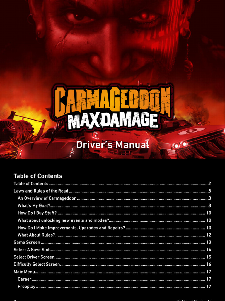 Carmageddon Max Damage - Manual | PDF