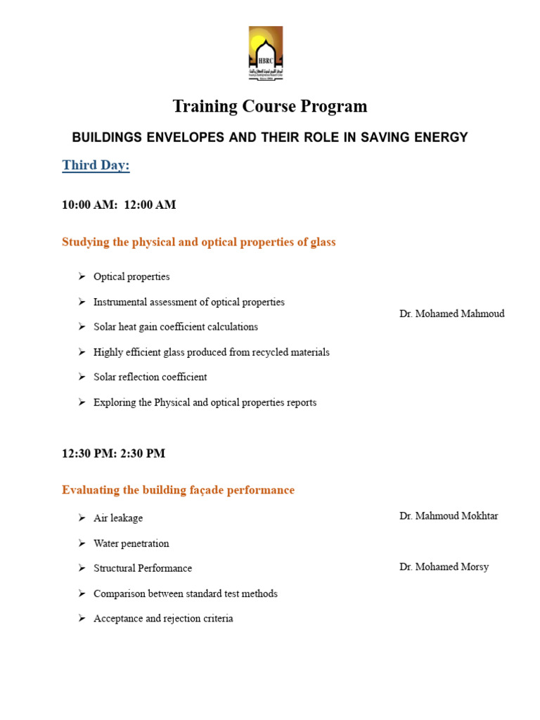 Traning Course Program | PDF