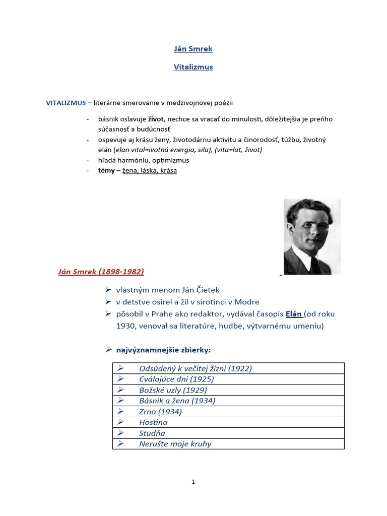 Ján Smrek, Cválajúce Dni | PDF