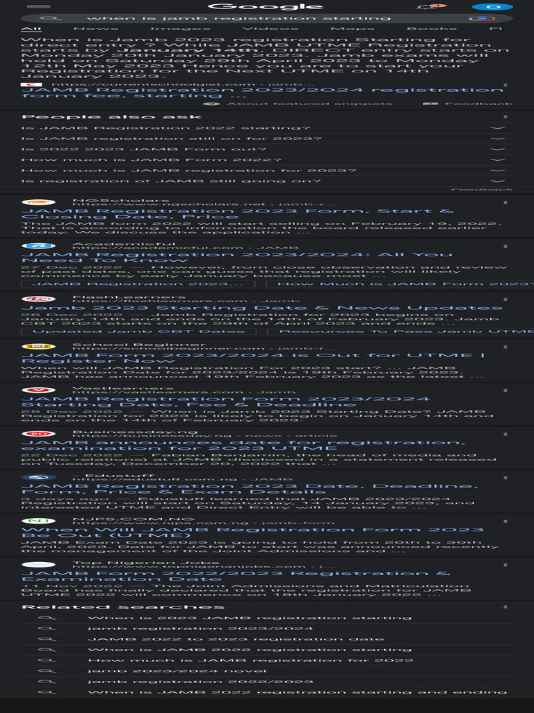 When Is Jamb Registration Starting - Google Search | PDF | Nigeria