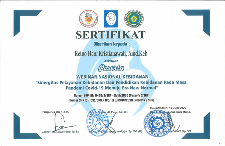 Sertifikat Webinar Era New Normal Pdf