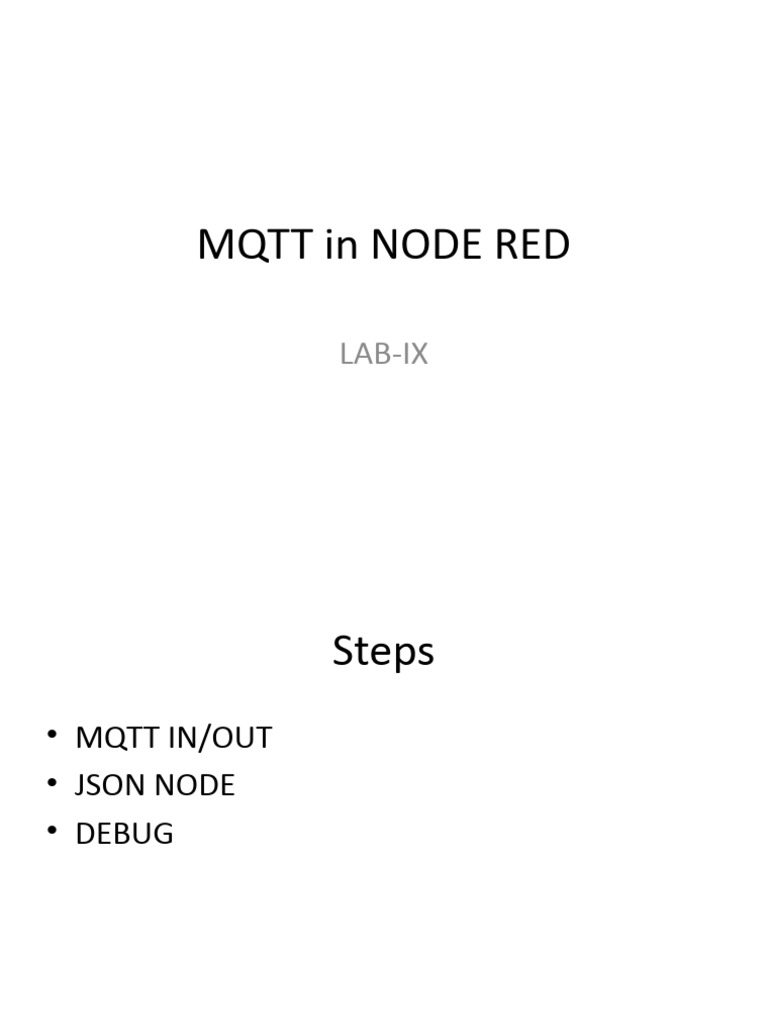 MQTT Setup in Node-RED | PDF