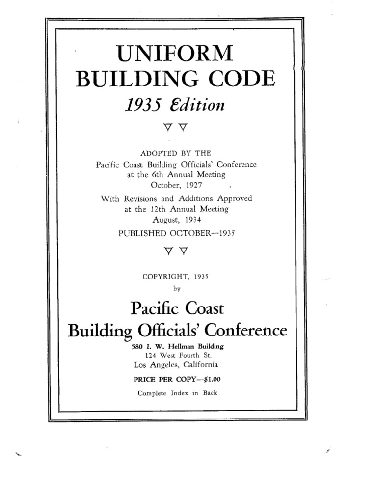 Uniform Building Code 1935 | PDF Uniform Building Code 1935 | PDF