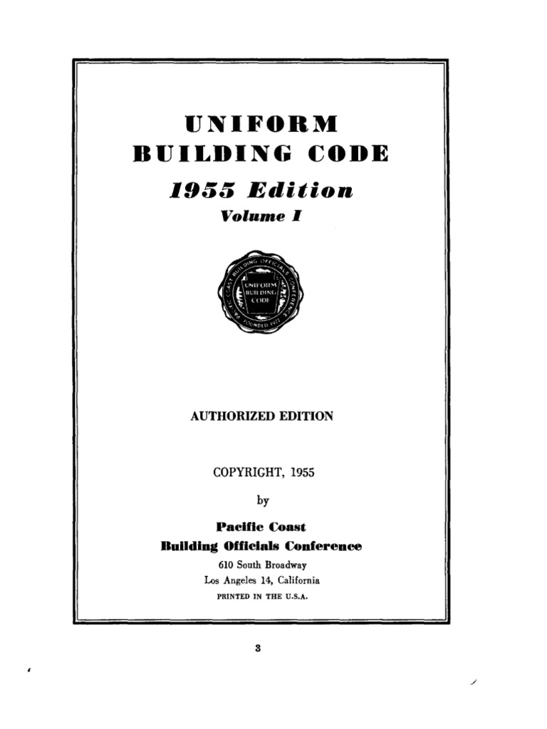 Uniform Building Code 1955 | PDF