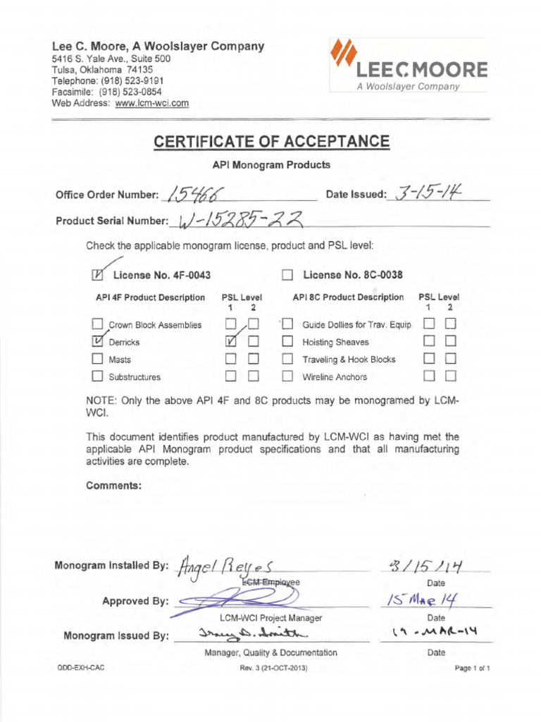 Sec. 2 15466 Certificates of Acceptance & DNA | Download Free PDF ...