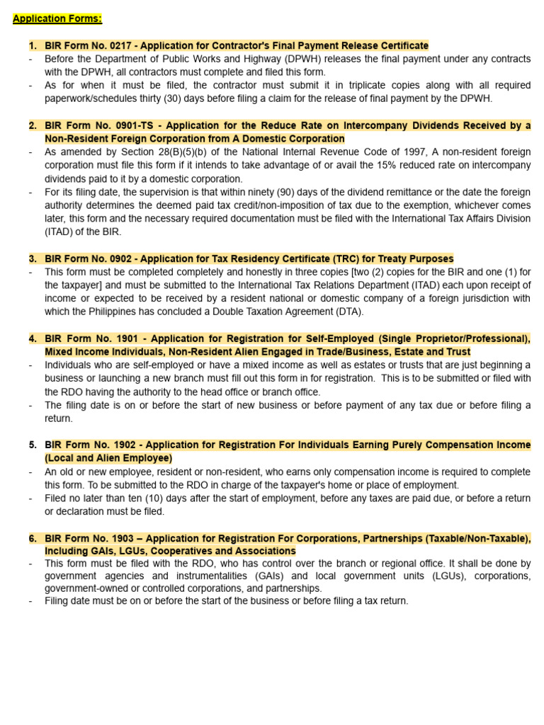 Bir Forms | PDF | Income Tax | Stocks