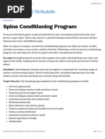 Spine Conditioning Exercise Guide | PDF | Orthopedic Surgery | Abdomen
