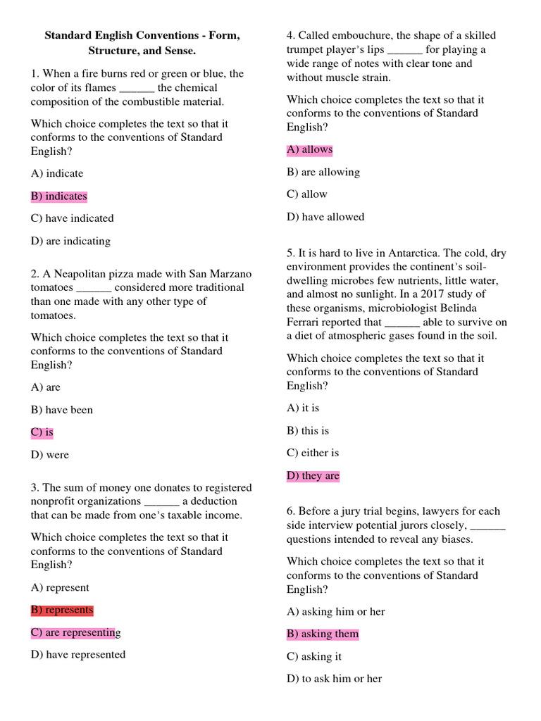 Form, Structure, and Sense Practice | PDF | Tide | Spider